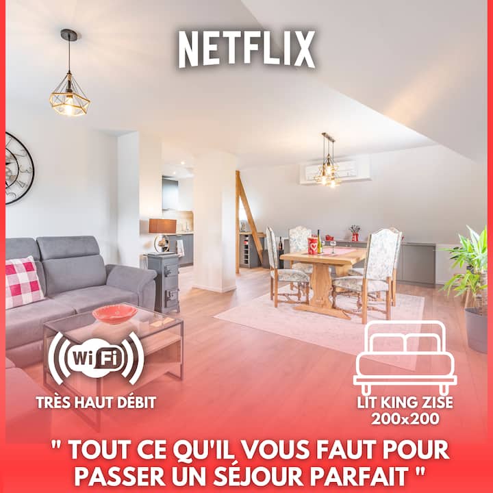 Niederbronn T2 60m2 | Thermes | Terrasse+netflix - Étang de Hanau