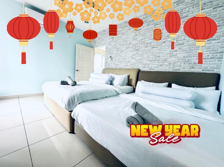 Gorgeous 3r2b (3-12 Pax)sunrise Seaview@georgetown - Penang