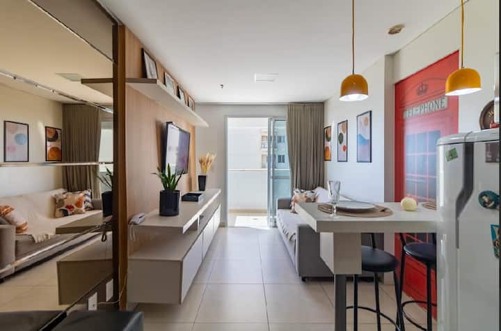 Flat Moderno Próx Ao Flamboyant C/ Garagem E Wi-fi - 戈亞尼亞