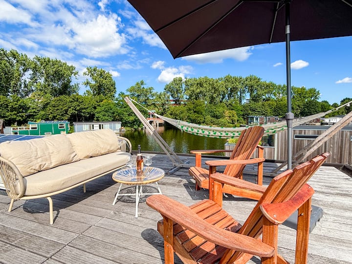 Chic Houseboat, Private Rooftop Terrace A Ac - Amsterdam