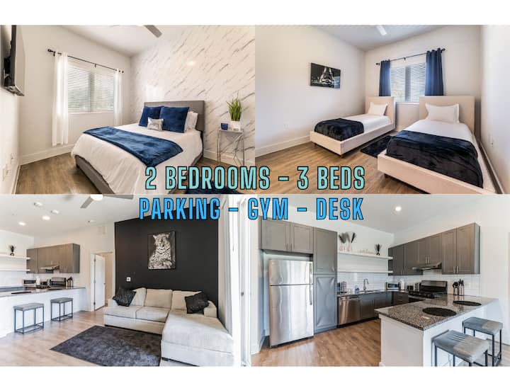 Modern 2br/2ba | 3 Beds | Sleeps 5. Parking + Gym - Pflugerville, TX