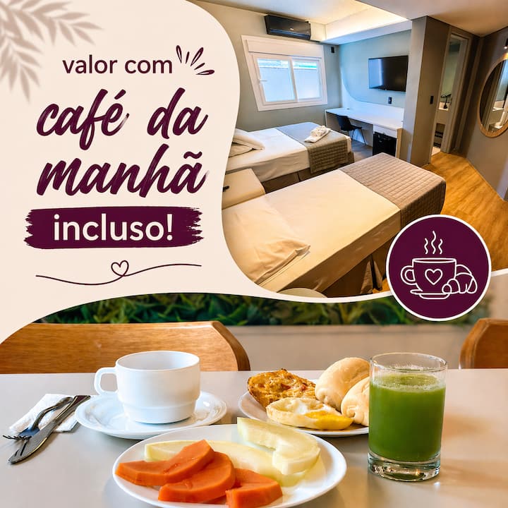 1 Cama Casal + 1 Solteiro - Hotel Zata/criciúma. - Criciúma
