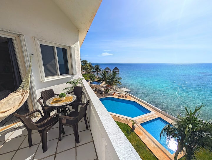 Beachfront Duplex Penthouse | 4 Pools | Ocean-view - Isla Mujeres