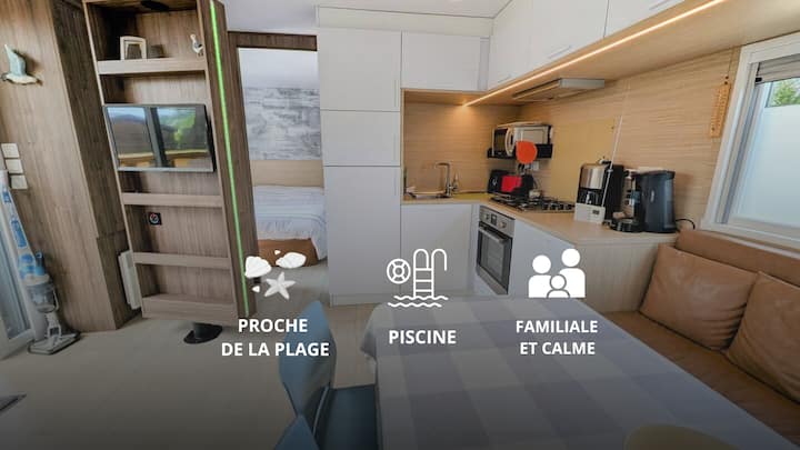 Mobil-home Cosy Grand Confort- Camping La Sirène - Plage Hauteville-sur-Mer