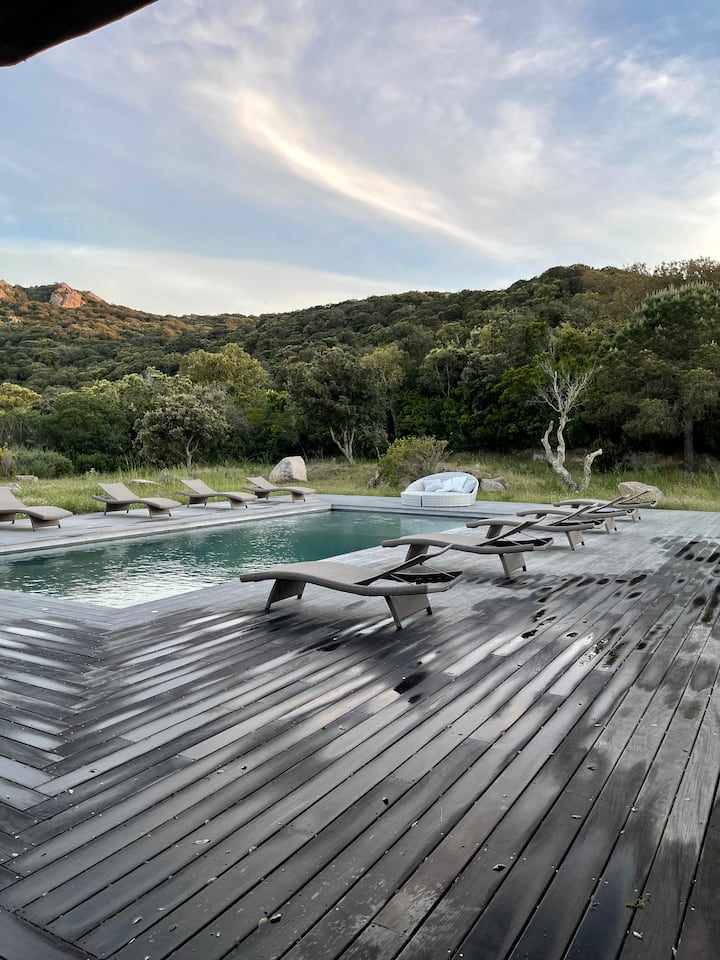 Maison 2chb Piscine Chauffée Privé 5mn Plages - Bonifacio