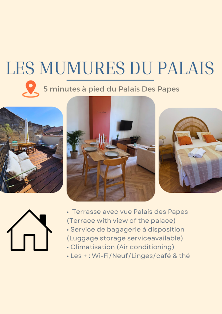 Murmures Du Palais - Terrasse Vue Palais Des Papes - Avignon