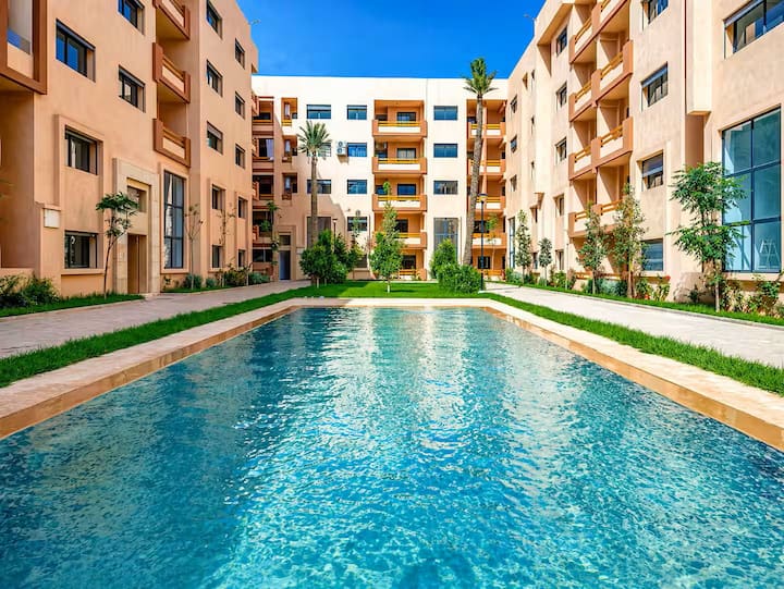 Appartement Chic à Guéliz Vue Piscine - Marrakech