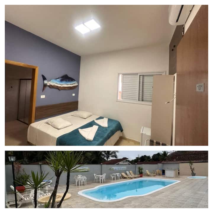 101 – 180m Praia Enseada, Ar, Frigobar, Enxoval - Ubatuba