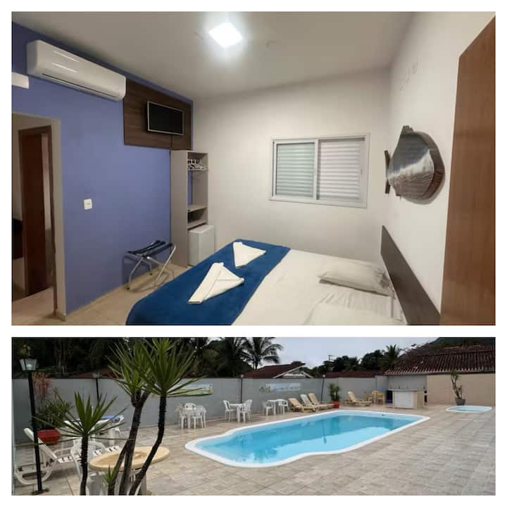 112 – 180m Praia Enseada, Ar, Frigobar, Enxoval - Ubatuba