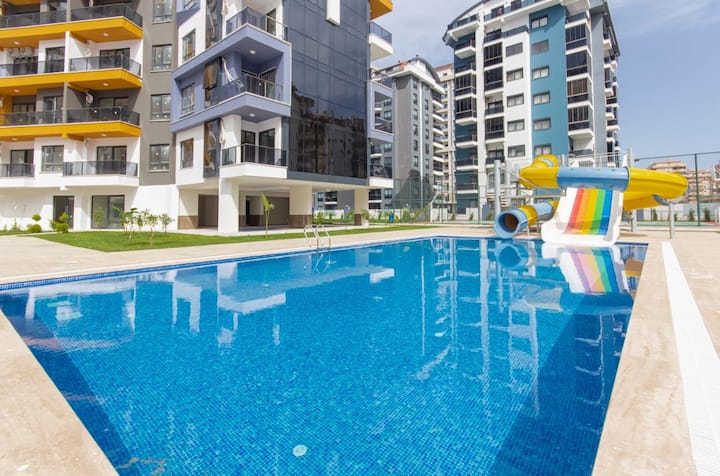 B 62 1+1 3 Pool 1 Waterpark 500 M Sea - Mahmutlar