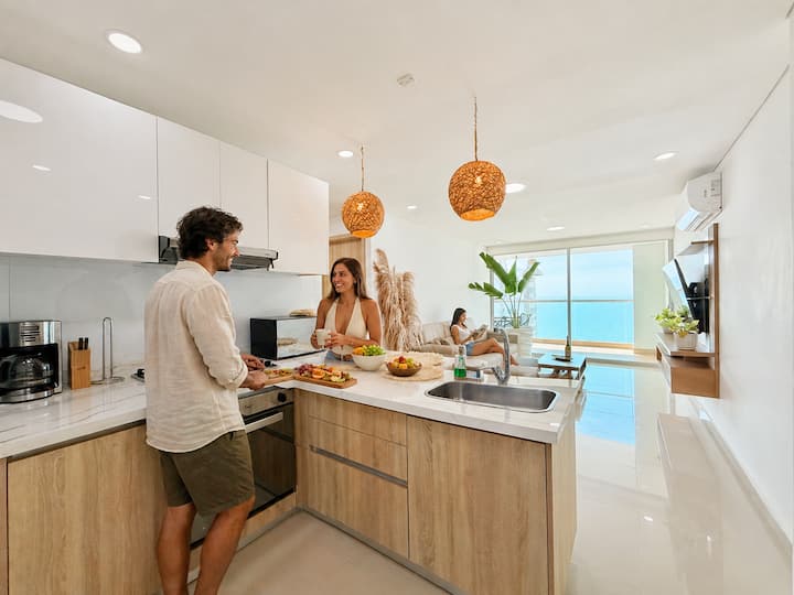 Vista Al Mar En Marbella • Apto Moderno Para 7 Pax - Cartagena, Colombia