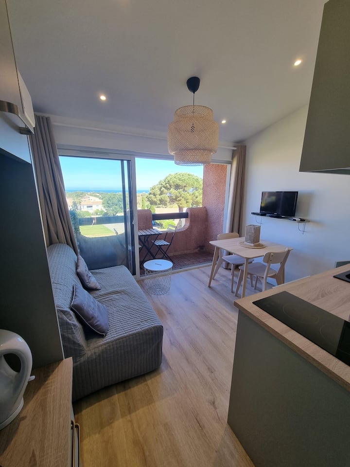 Studio 28m² Terrasse Vue Mer - Lumio