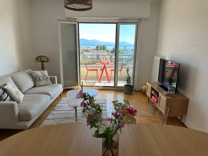 Superbe Appartement Avec Vue Lac Et Montagne - 로잔