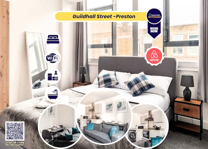 Preston Pr1 Flat | 15% Off 7+nights | Free Parking - Preston