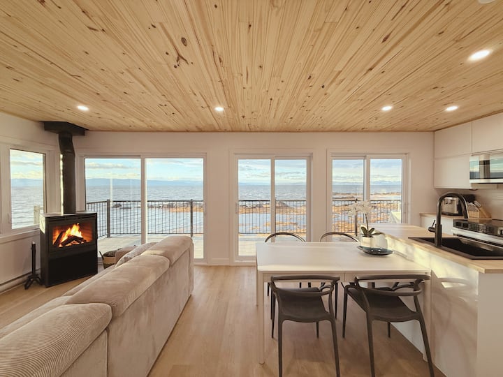 Mini-chalet Fleuve&marées. Spa. Foyer Au Bois. - Charlevoix