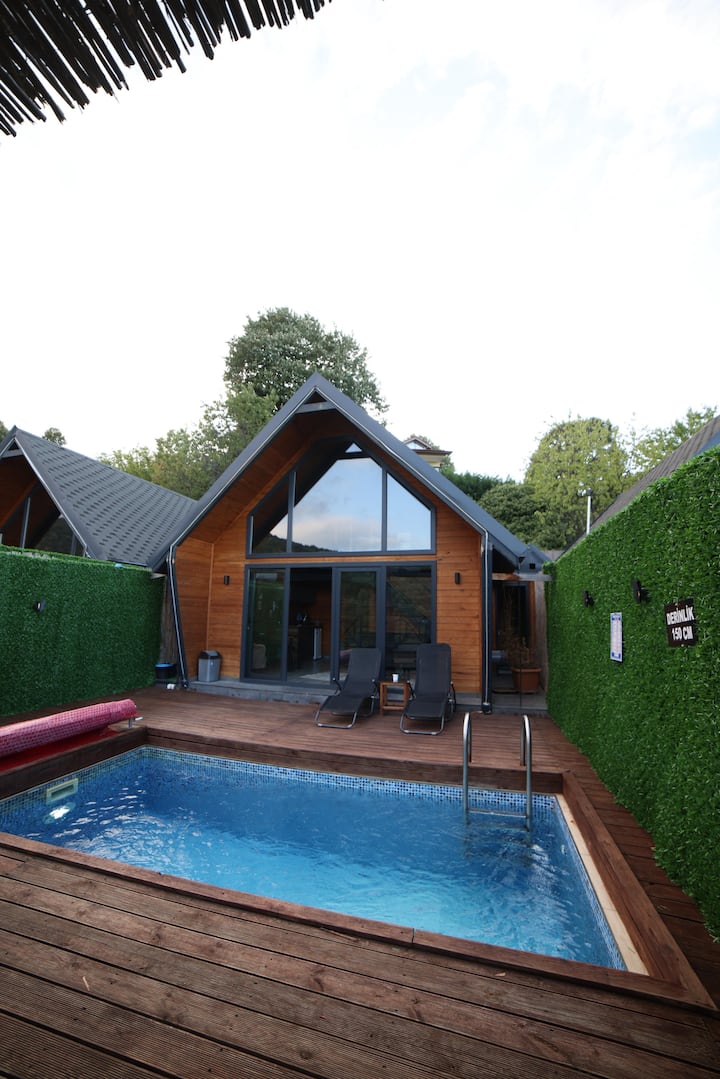 Adres Bungalov Isıtmalı  Havuz Göl Manzaralı 2+1 - Sapanca