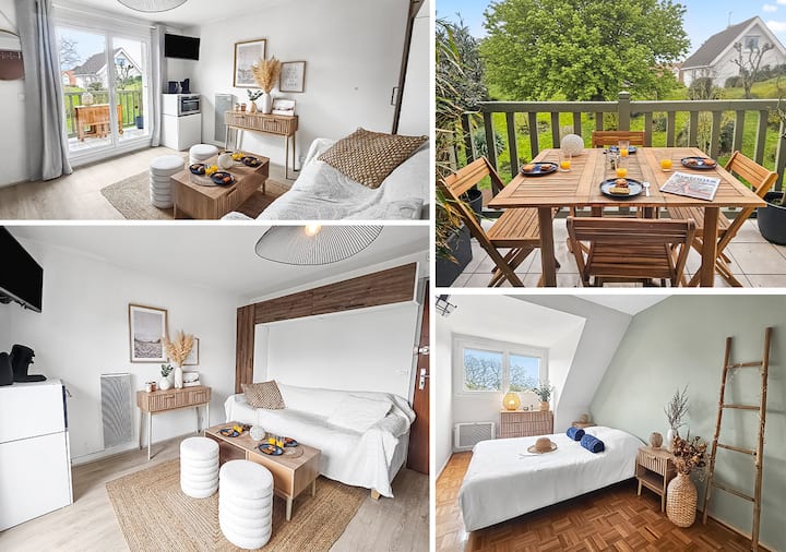 F2 Chic à 100m Plage + Balcon Sud-ouest - Franceville-Plage