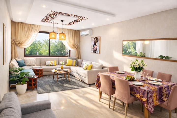 Oasis Central • 3 Chambres • 5 Min Stade Can - Rabat