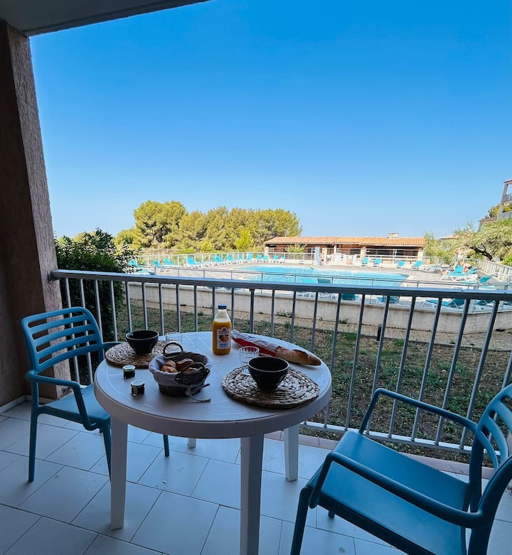 Studio Lumineux Avec Balcon Et Piscine, Clim, Pkg - Balaruc-le-Vieux