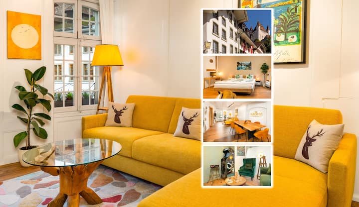 Leone Stays | Golden Castle Loft | 120m²| Old Town - Thoune