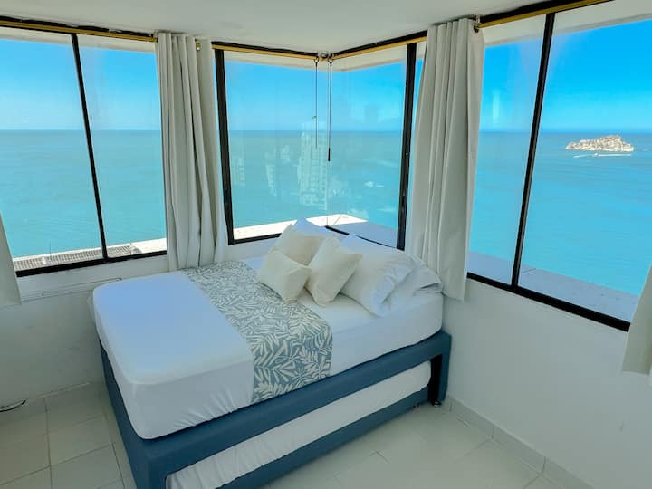 Apartamento Frente Al Mar Rodadero 1602 - コロンビー サンタ・マルタ