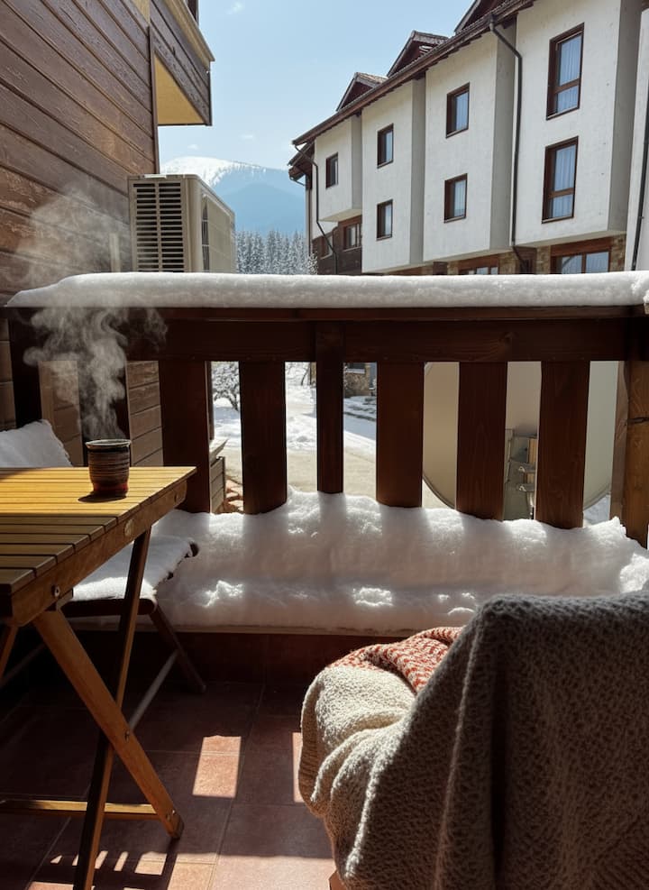 Warm Winter Studio With View, Walk To Gondola - Bansko