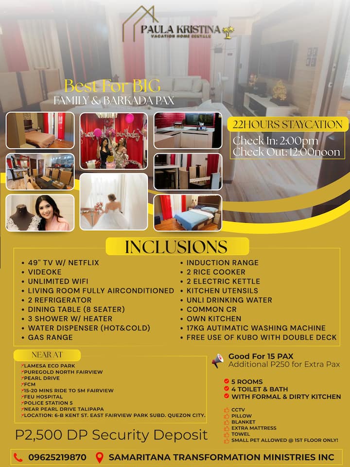 Paula Kristina Vacation Home Rentals - Quezon City