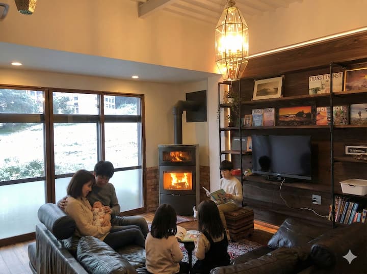 越後湯沢駅徒歩5分/ファミリーに最適なスキー場が目の前/源泉掛け流し温泉＆薪ストーブでチルタイム - Yuzawa