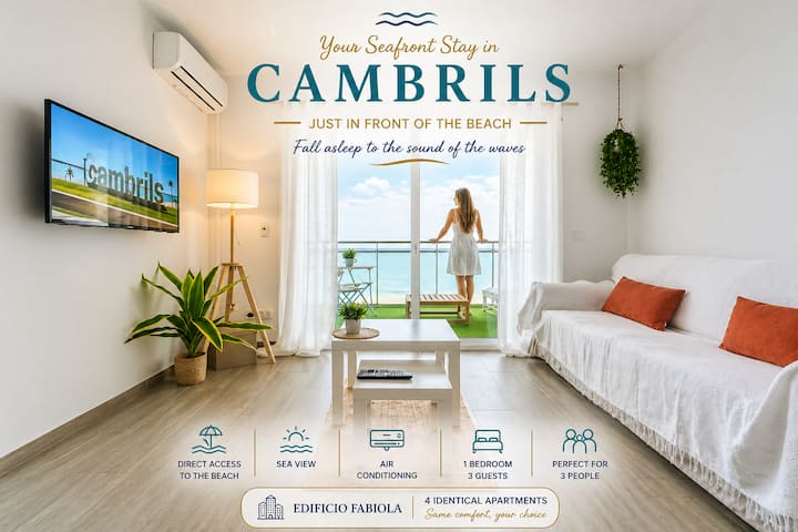 Cambrils Beachfront • Sea View Flat • A/c • Wifi - Cambrils
