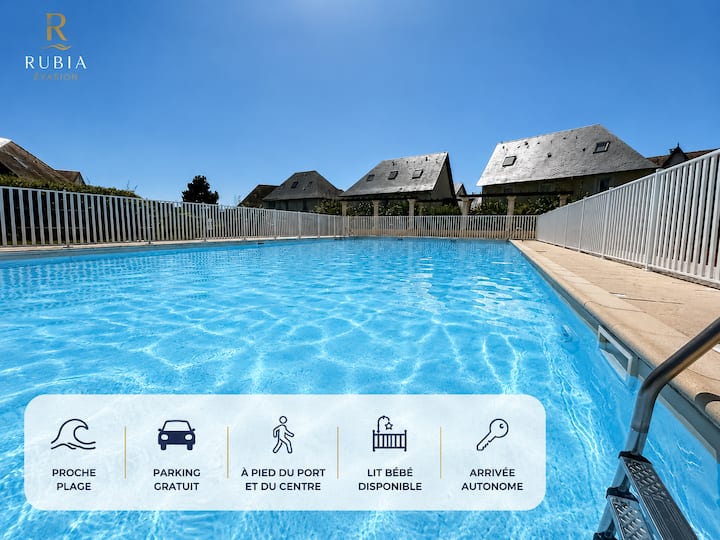 Maison Famille, Piscine, Plage à Pied - Cabourg