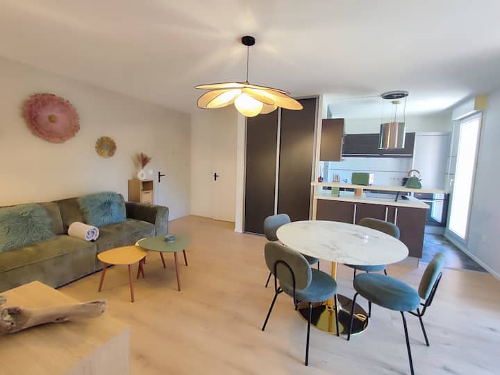 T3 Chic & Cosy Balcon Smart Tv Piscine Tennis - Balma