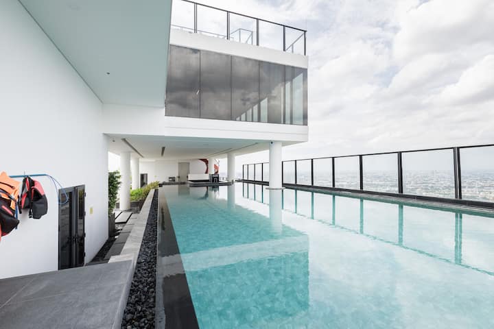 近Rame9 Loft 公寓 无边泳池 Wifi1000/500 健身房 - Bangkok