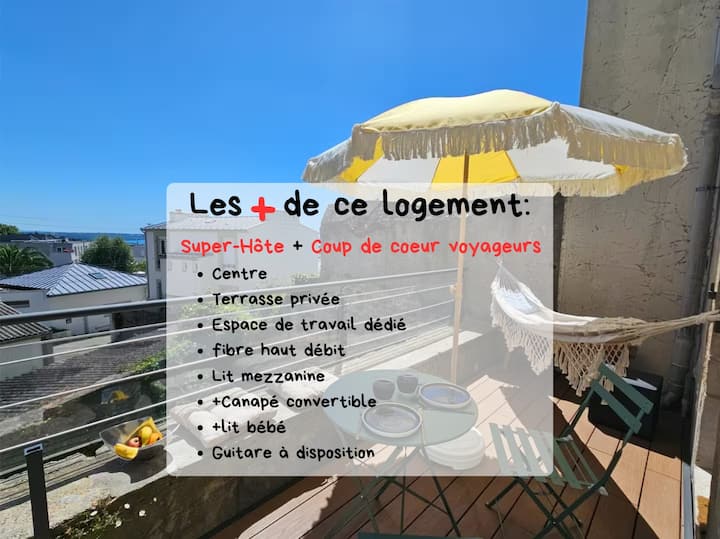 Studio Calme, Centre, Terrasse Privée. - Brest, France
