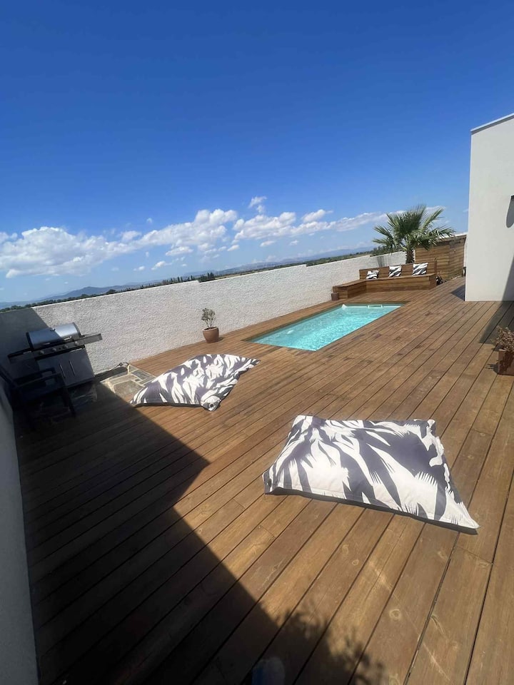 Villa Plain Pied Piscine, à 20min Mer Et Espagne, - Thuir