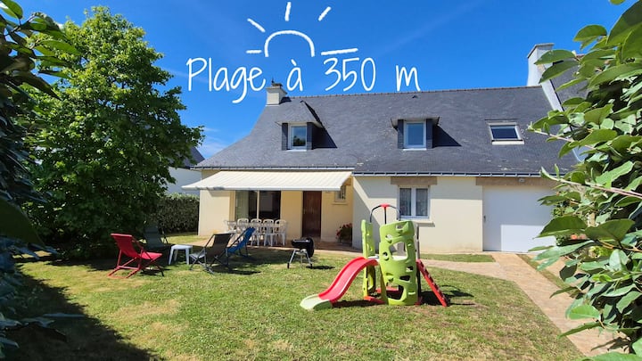 Maison Calme 350m Plage : 5 Ch+3 Sdb. Jardin Clos - Île d'Arz