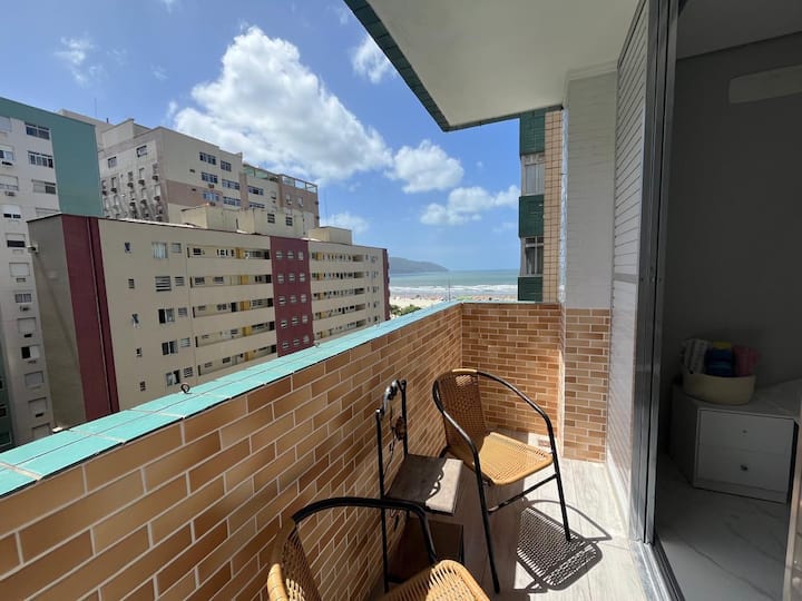 Ap Frente à Praia, Varanda, 6 Lugares! Vista Mar! - Santos