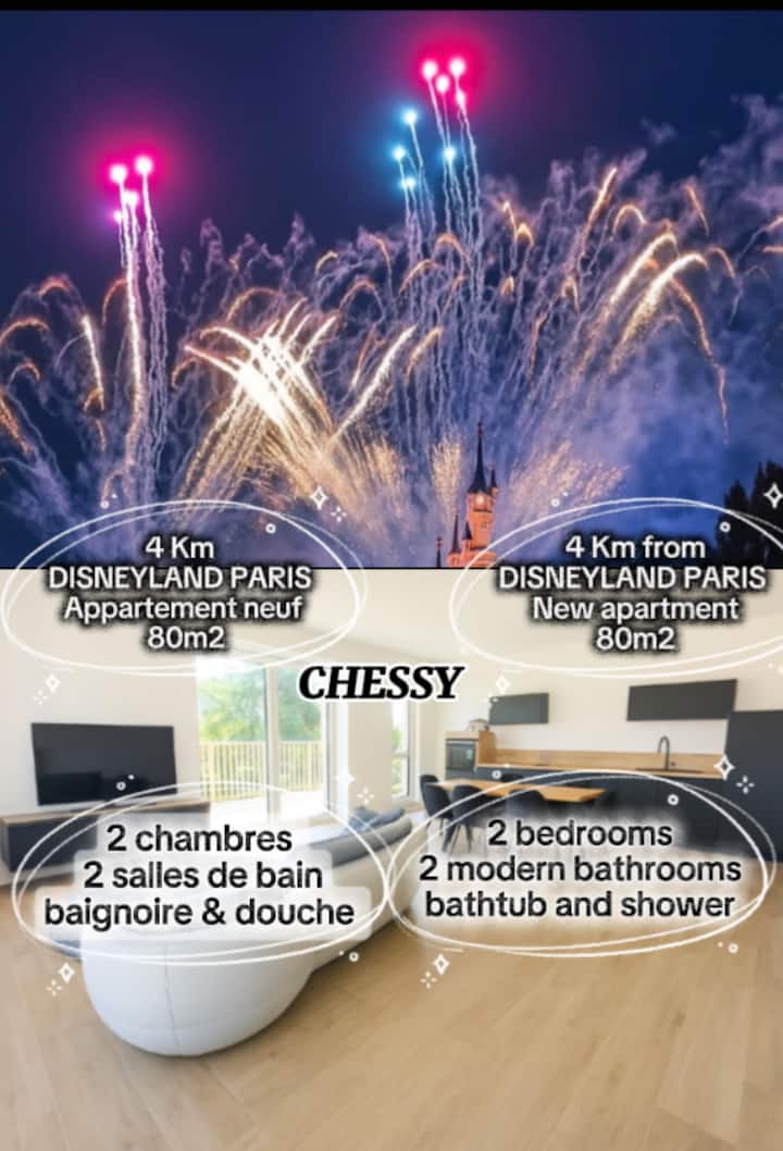 Vue Feu D'artifice De Disneyland Terrasse Parking - Chessy