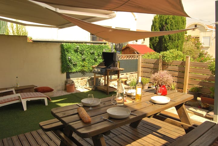 Grande Terrasse Jardin Cosy Au Calme - Gruissan
