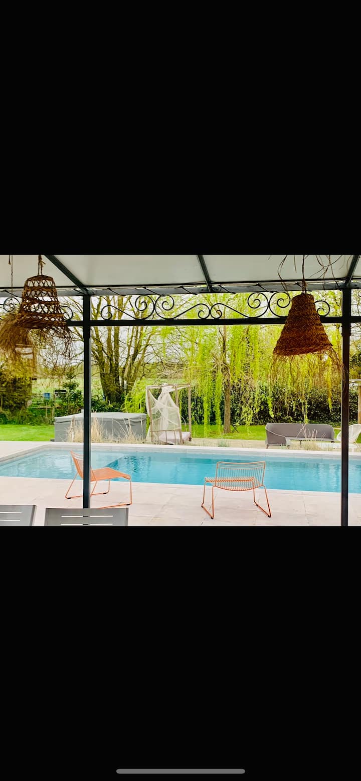 Appart 6 Pers Piscine Jacuzzi Et Clim Campagne - Mauguio