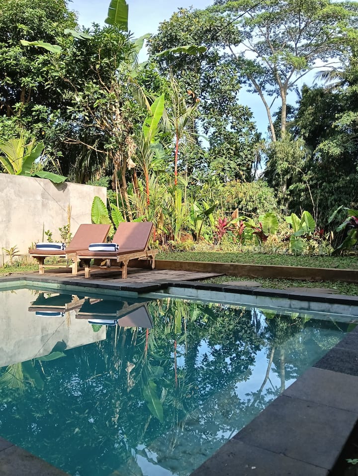 Private Pool Villa With  Jungle And River View - Bali