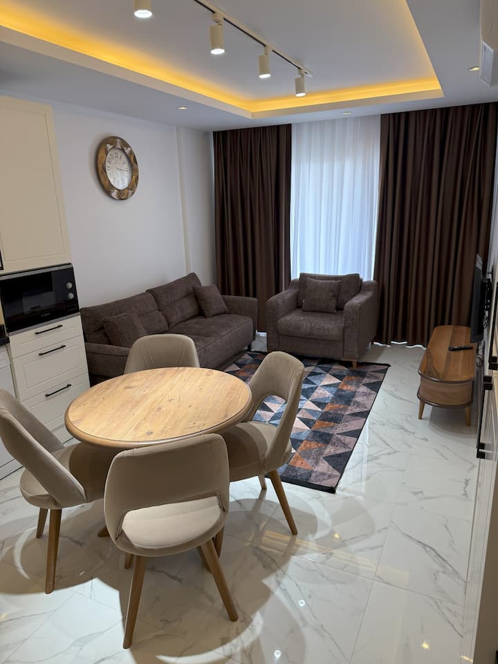 Панорамный вид на море в новой квартире 1+1 - Alanya