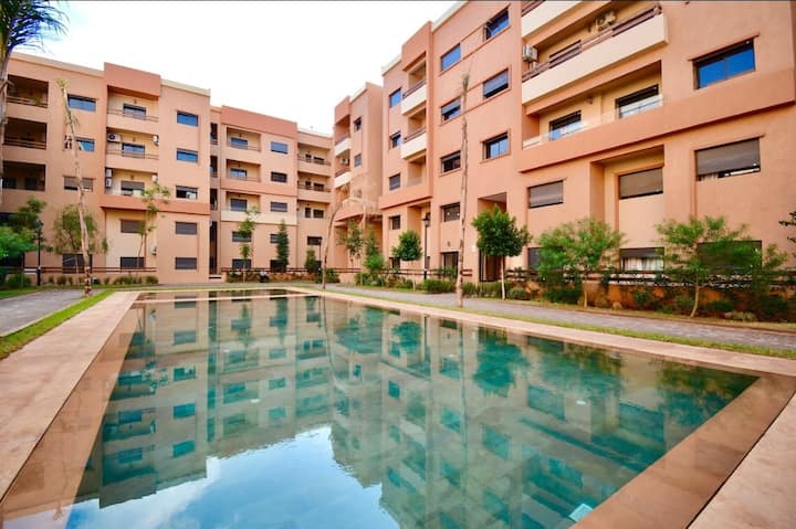 Modern Apartment (Pool/fiber/garage) - Marrakech