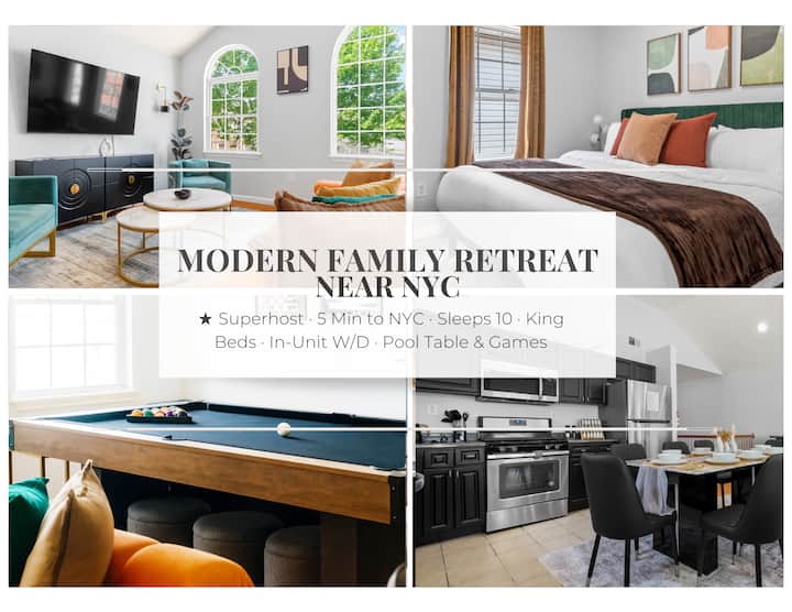 Bright & Stylish 3br 2ba • Near Nyc • Pool Table - New York City