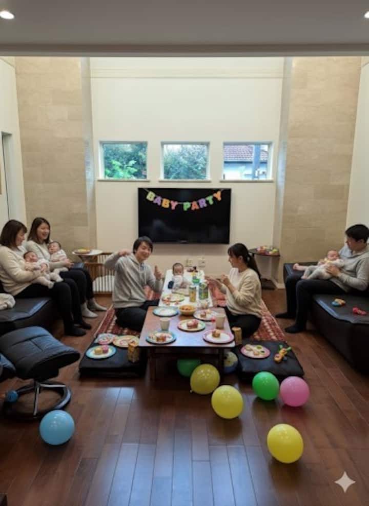 床暖房でポカポカ
赤ちゃんもリラックス
高速道Ic近。
150㎡8～9人
観光.ゴルフ.Rワーク - Chiba