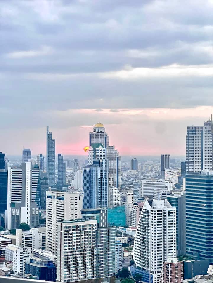 Miracle38 | 曼谷Cityview无敌黄昏 | 湄南河景观泳池 | 近Bts |含水电费 - Thailand