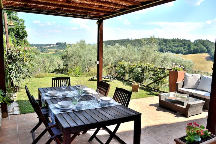 Smart Apt Pvt Garden Shared Pool Bw Florence Siena - San Gimignano