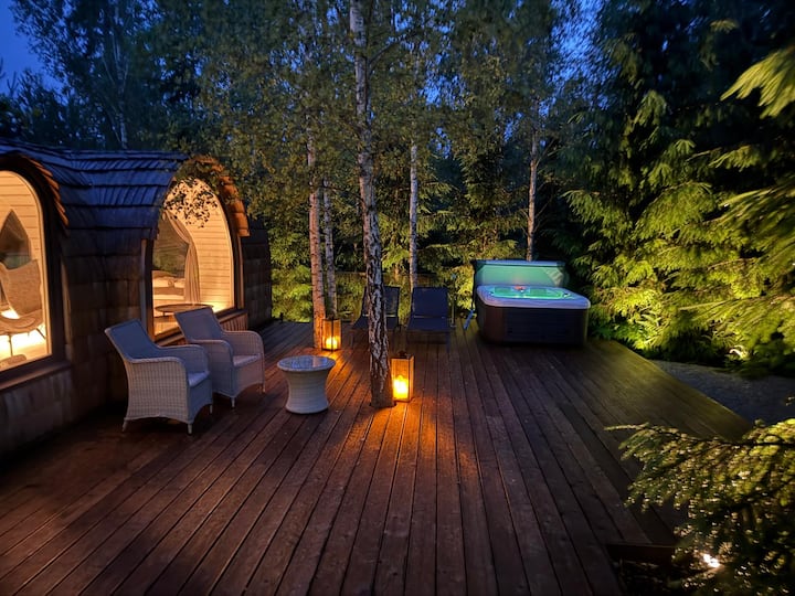 Fairy Tale Forest Cabin + Hottub+sauna - Latvia