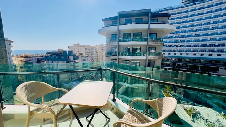 Liga6768 Квартира 1+1  комплексе 5* в 150м от моря - Oba