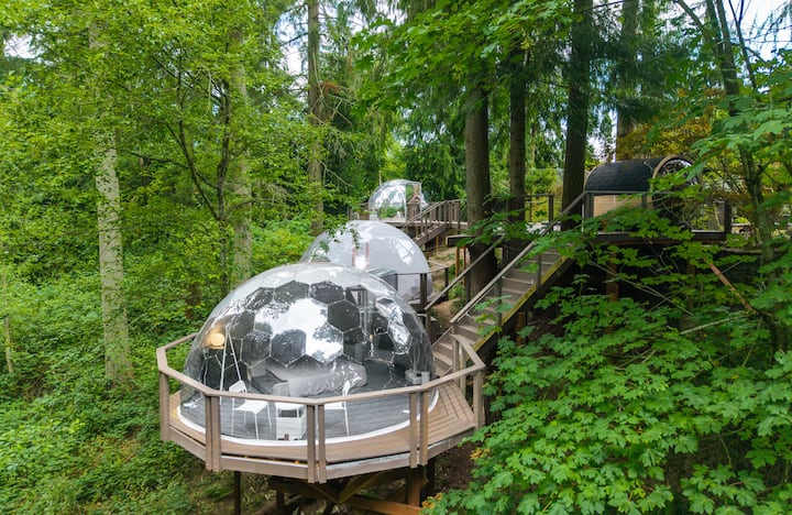 Mirror Dome ·Reflective Luxury Under Stars Hot Tub - Everett