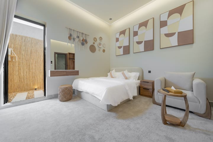 استديو طراز بوهيمي مع حديقة خاصة | دخول ذاتي - Riyadh King Khalid Airport (RUH)